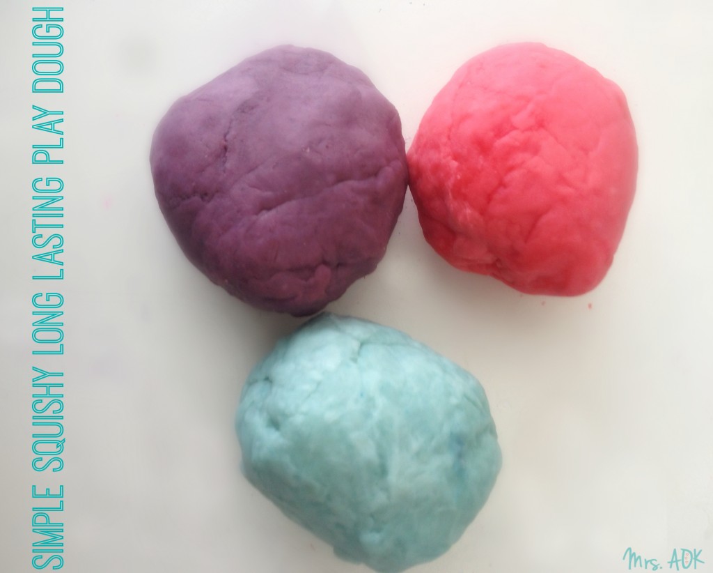 Simple Squishy Long Lasting Play Dough Recipe – That’s What She Said Blog